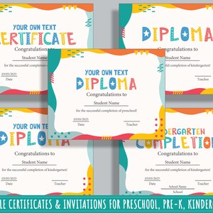 Diploma Certificate for Preschool and Elementary School Kids, 37 ...