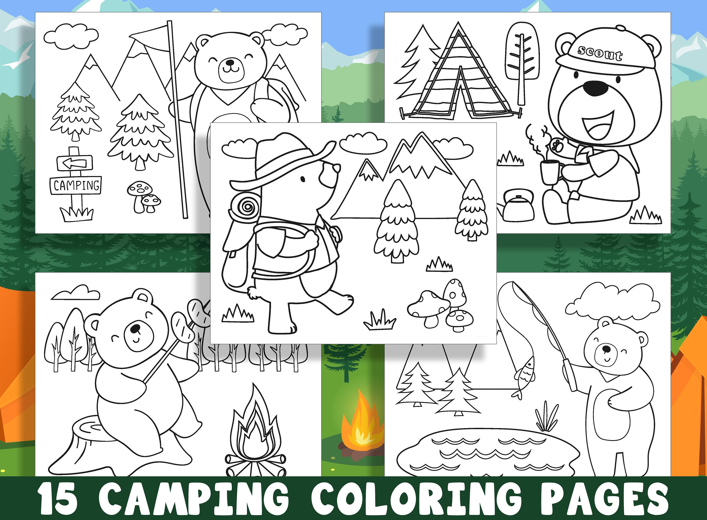 Girl Scout Camping Coloring Pages