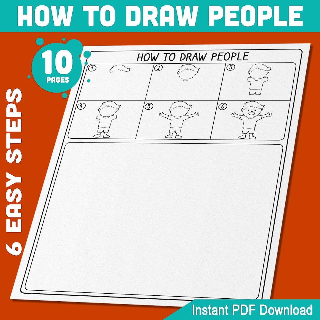 Learn How to Draw People for Kids: 5-page Step-by-step Directed Drawing ...
