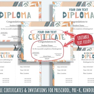 37 Pages of Editable Diploma, Certificate, and Invitation Templates for ...
