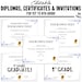 Printable 5th Grade Diplomas, Editable Certificates for 1st-8th Grades ...