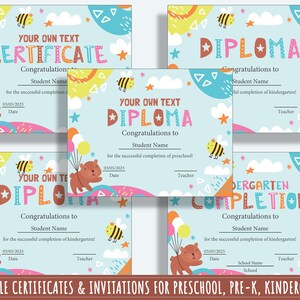 37 Pages of Editable Diploma, Certificate, and Invitation Templates for ...