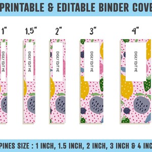 Fruits and Vegetables Binder Cover, 10 Printable Editable Covers+spines ...
