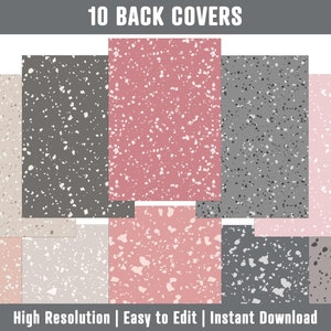 Powerpoint Binder Covers, 10 Printable/editable Terrazzo Marble Covers ...