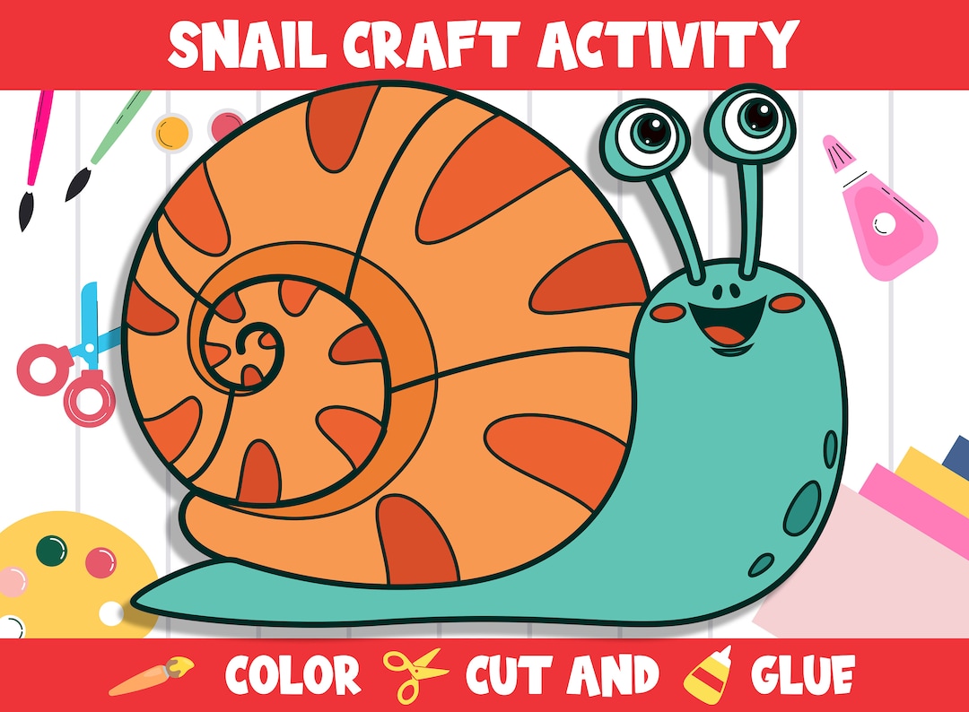 Cute Snail Craft Activity - Color, Cut, and Glue for Prek to 2nd Grade ...