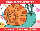 Cute Snail Craft Activity Color Cut and Glue for Prek to - Etsy