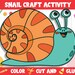 Cute Snail Craft Activity Color, Cut, and Glue for Prek to 2nd Grade ...