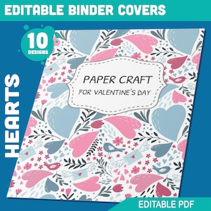 Dots and Hearts Binder Cover, 10 Printable/editable Binder Covers ...
