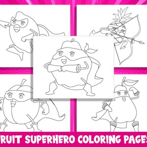 Fruit Superhero Coloring Pages: 20 High-resolution Fruity Heroes to ...