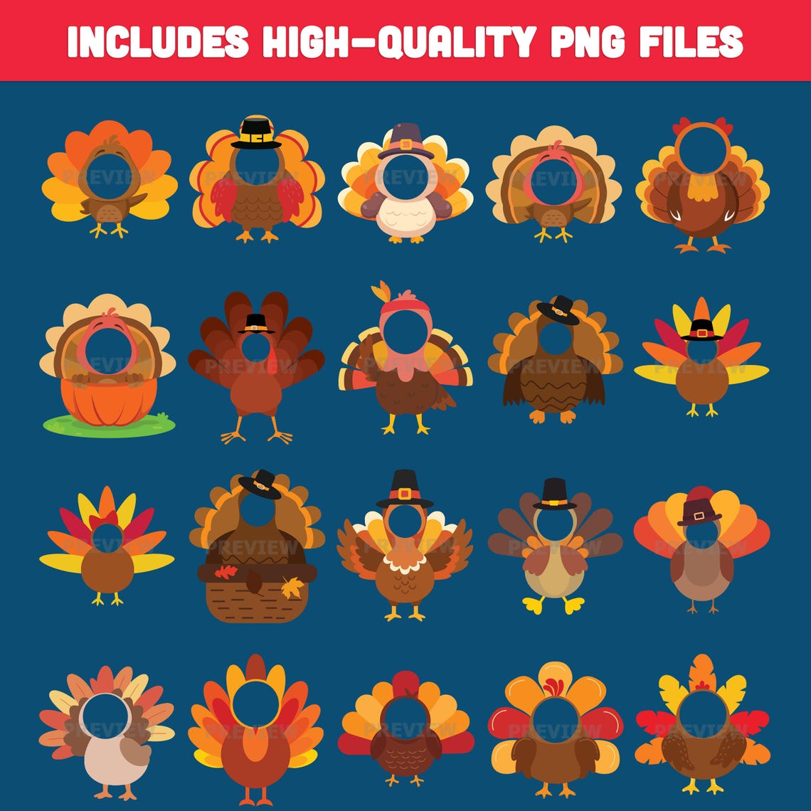 Printable Thanksgiving Turkey Body Templates, Fun Add Your Own Face ...