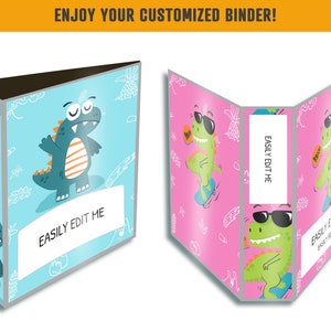 Dinosaur Binder Cover 10 Printable & Editable Coversspines - Etsy