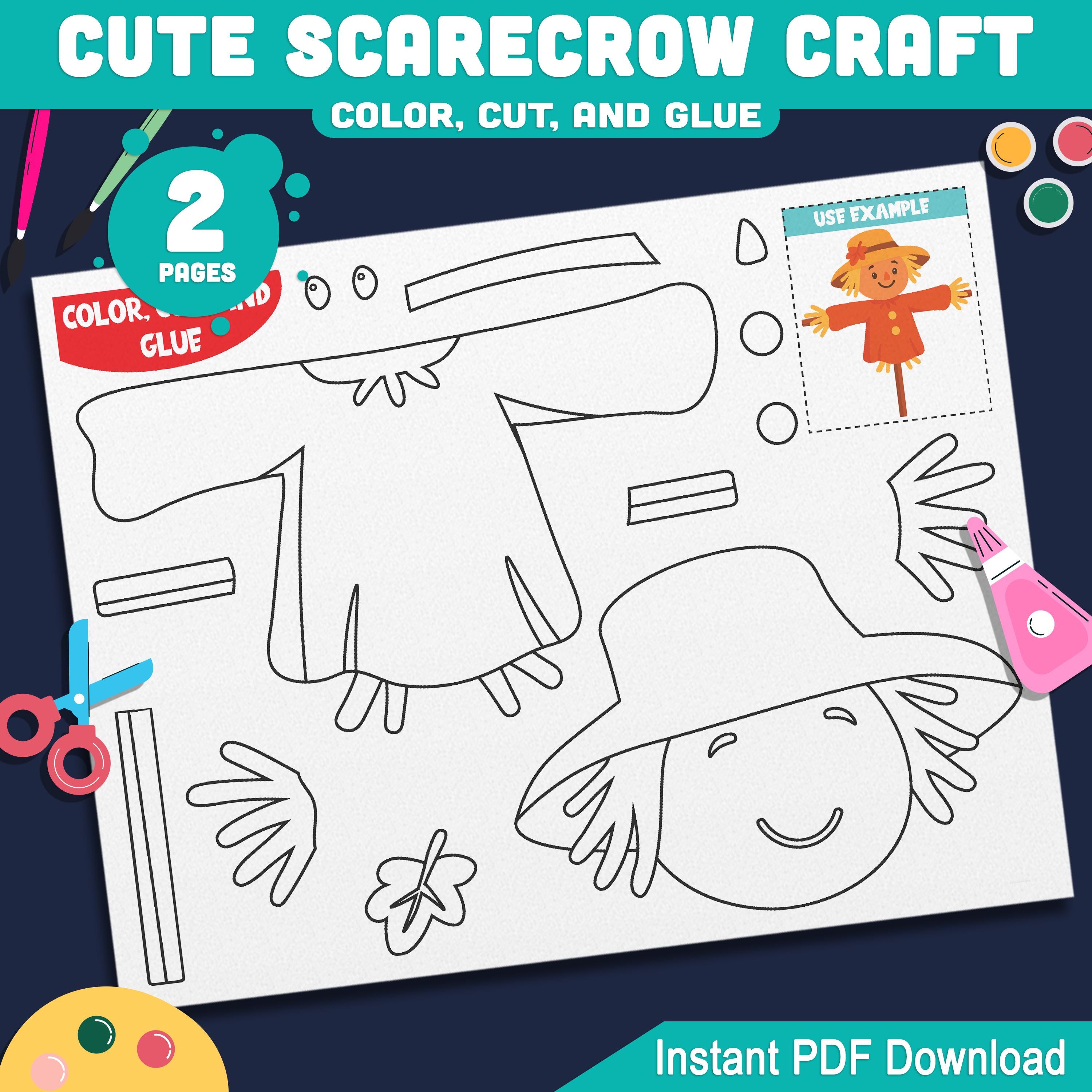 Cute Scarecrow Craft for Preschool, Pre-k, Kindergarten, October ...