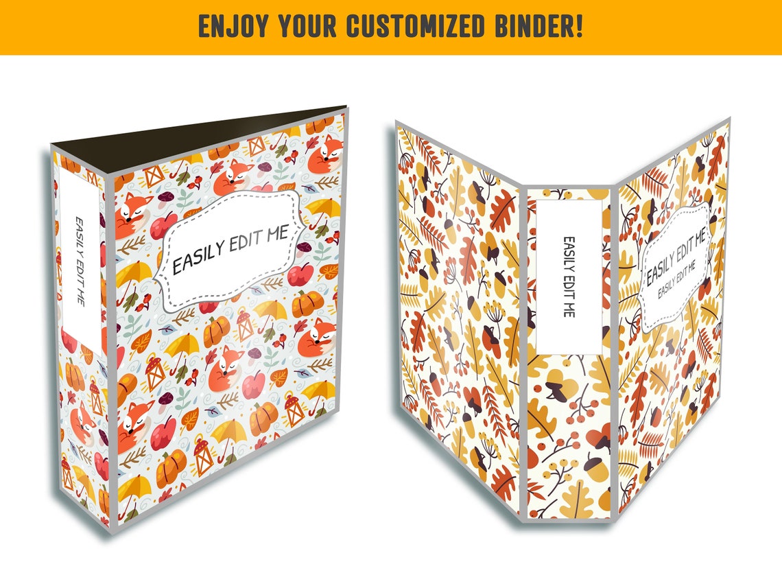 Fall Planner Covers 10 Editable Binder Covers and Spines - Etsy