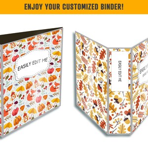 Fall Planner Covers, 10 Editable Binder Covers and Spines, Binder Cover ...