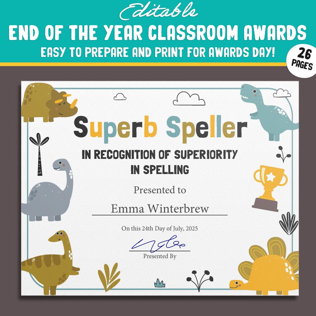 Customizable End-of-year Awards for Preschool or Kindergarten – 26-page ...