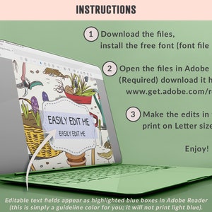 Gardening Binder Cover, 10 Printable & Editable Binder Covers+spines ...