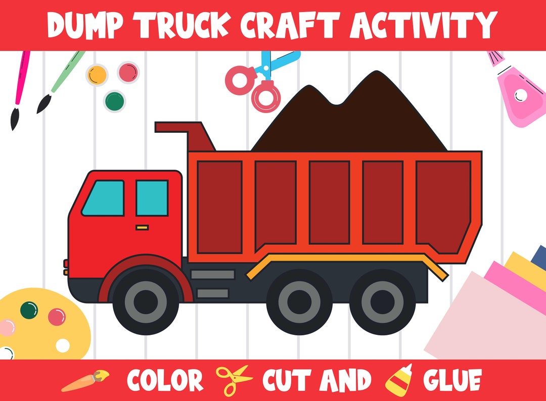 Dump Truck Craft Activity - Color, Cut, and Glue for Prek to 2nd Grade ...