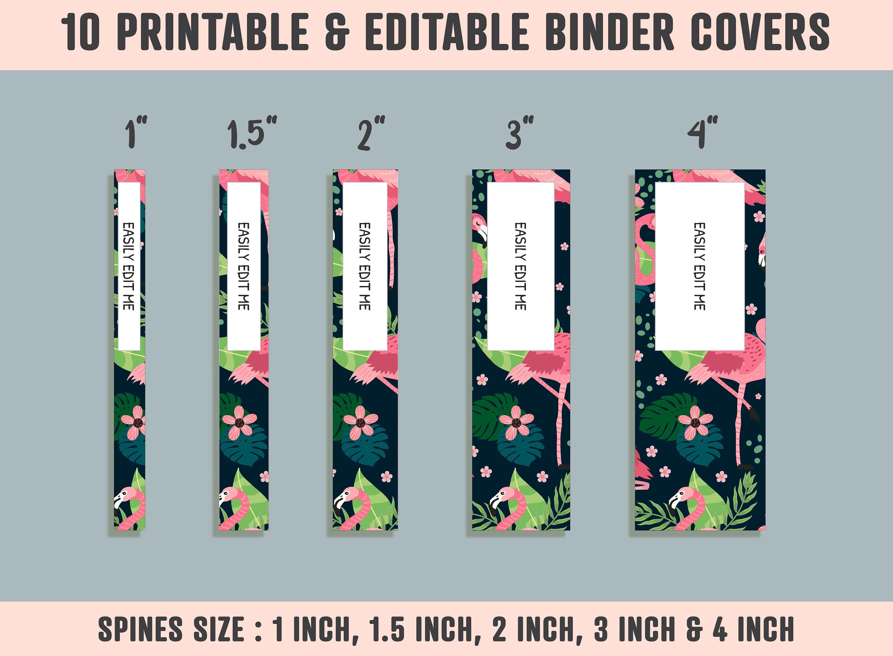 Flamingos in Different Poses Binder Cover 10 Printable & - Etsy
