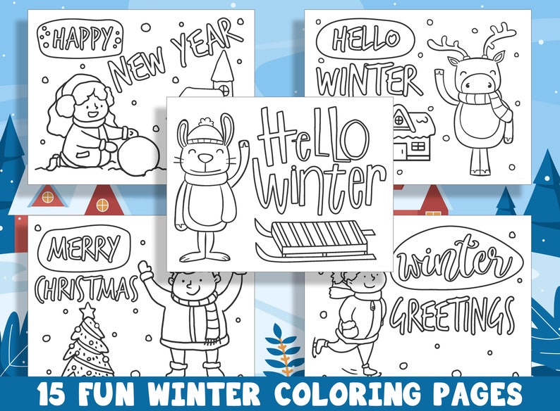 Fun Winter Coloring Pages: 15 Fun and Playful Designs for Preschool and ...