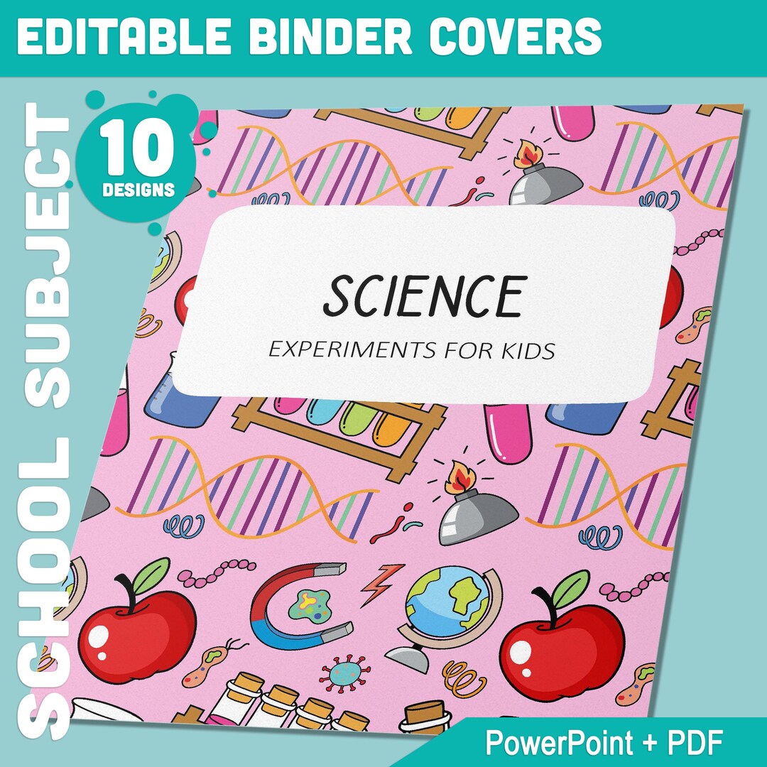 10 Editable School Subject Binder Covers, Includes 1", 1.5", 2" Spines ...