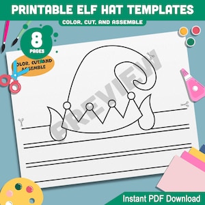 Printable Elf Hat Crown Craft Templates: Festive Christmas Activity for ...