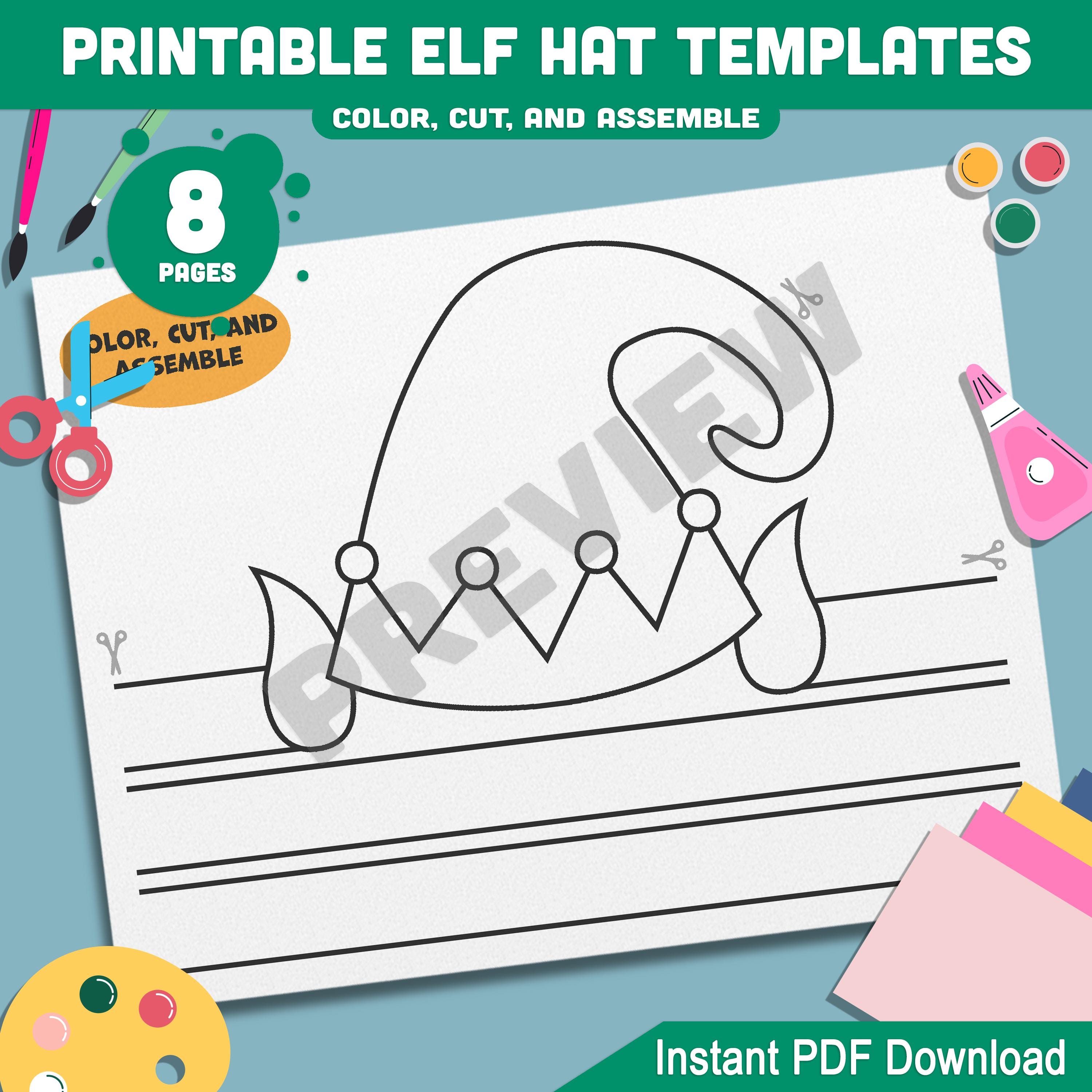 Printable Elf Hat Crown Craft Templates: Festive Christmas Activity for ...