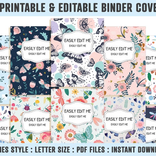 Binder Cover Printable 10 Coversspines Binder Insert - Etsy