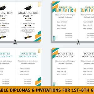 Editable First Grade, Second Grade Diploma Certificate of Completion ...