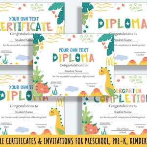 37 Pages of Editable Diplomas, Certificates, and Invitations for ...