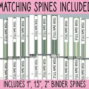 10 Editable Strip Pattern Binder Covers, Includes 1, 1.5, 2" Spines ...