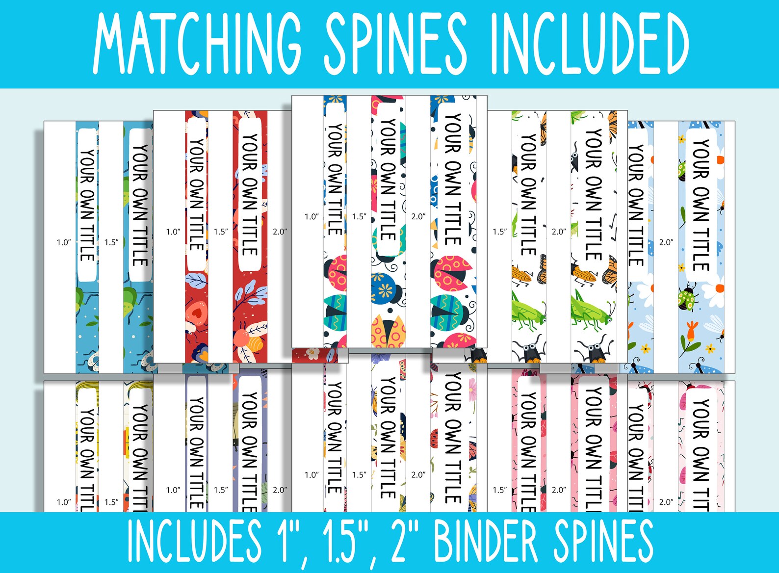 10 Editable Insect/bug/beetle Binder Covers Includes 1 - Etsy