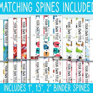 10 Editable Insect/bug/beetle Binder Covers, Includes 1", 1.5", 2 ...