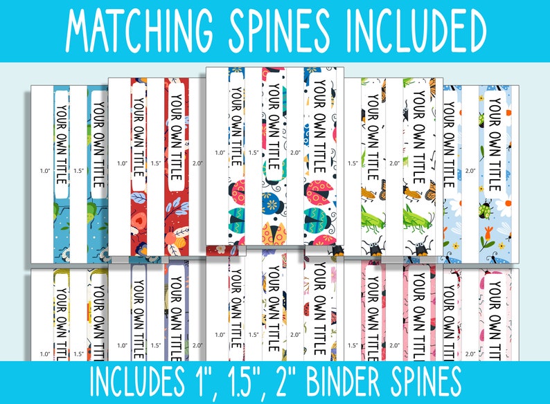 10 Editable Insect/bug/beetle Binder Covers Includes 1 - Etsy