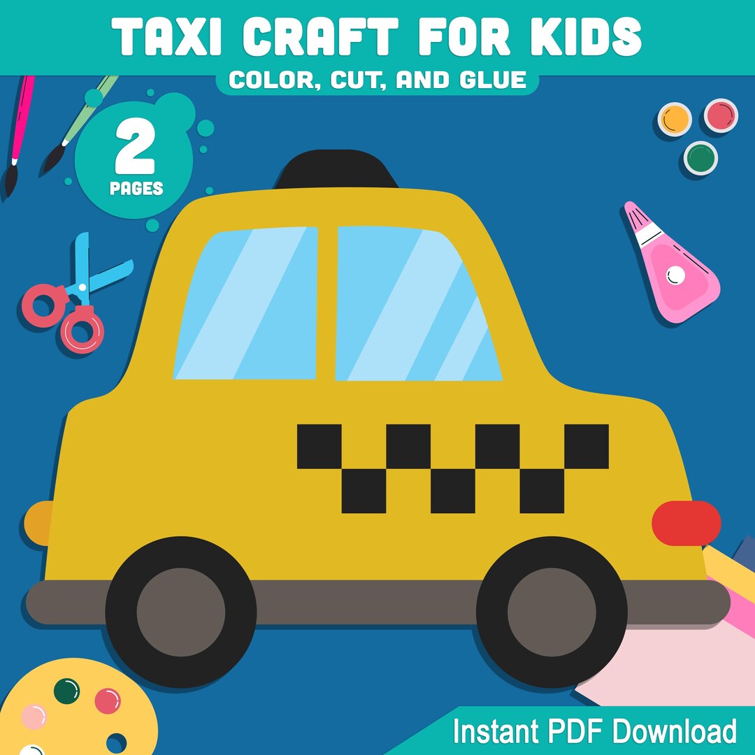 Taxi Craft for Kids: Color, Cut, and Glue Activity for Prek to 2nd ...