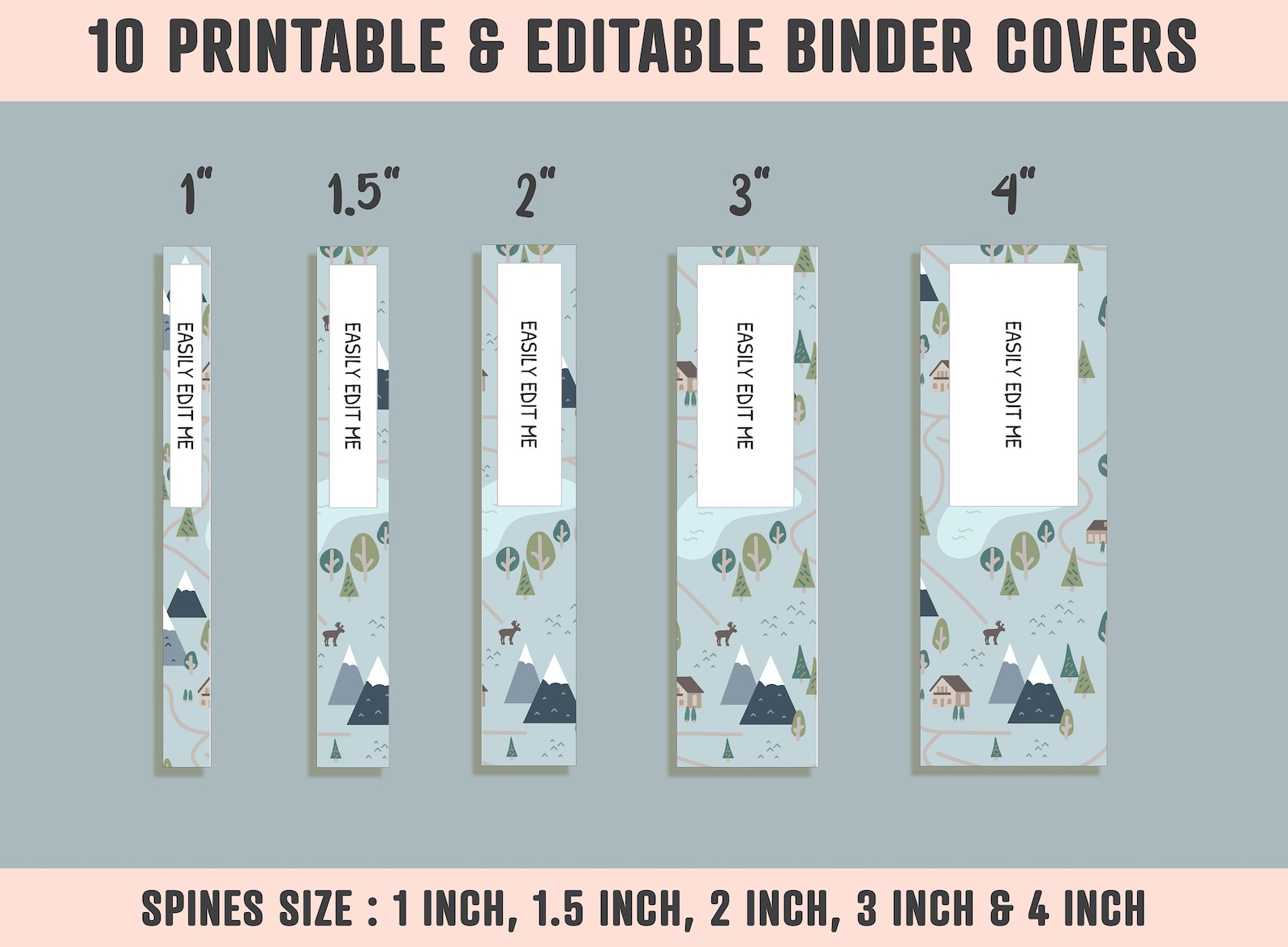 Adventure Binder Cover, 10 Printable & Editable Binder Covers Spines ...