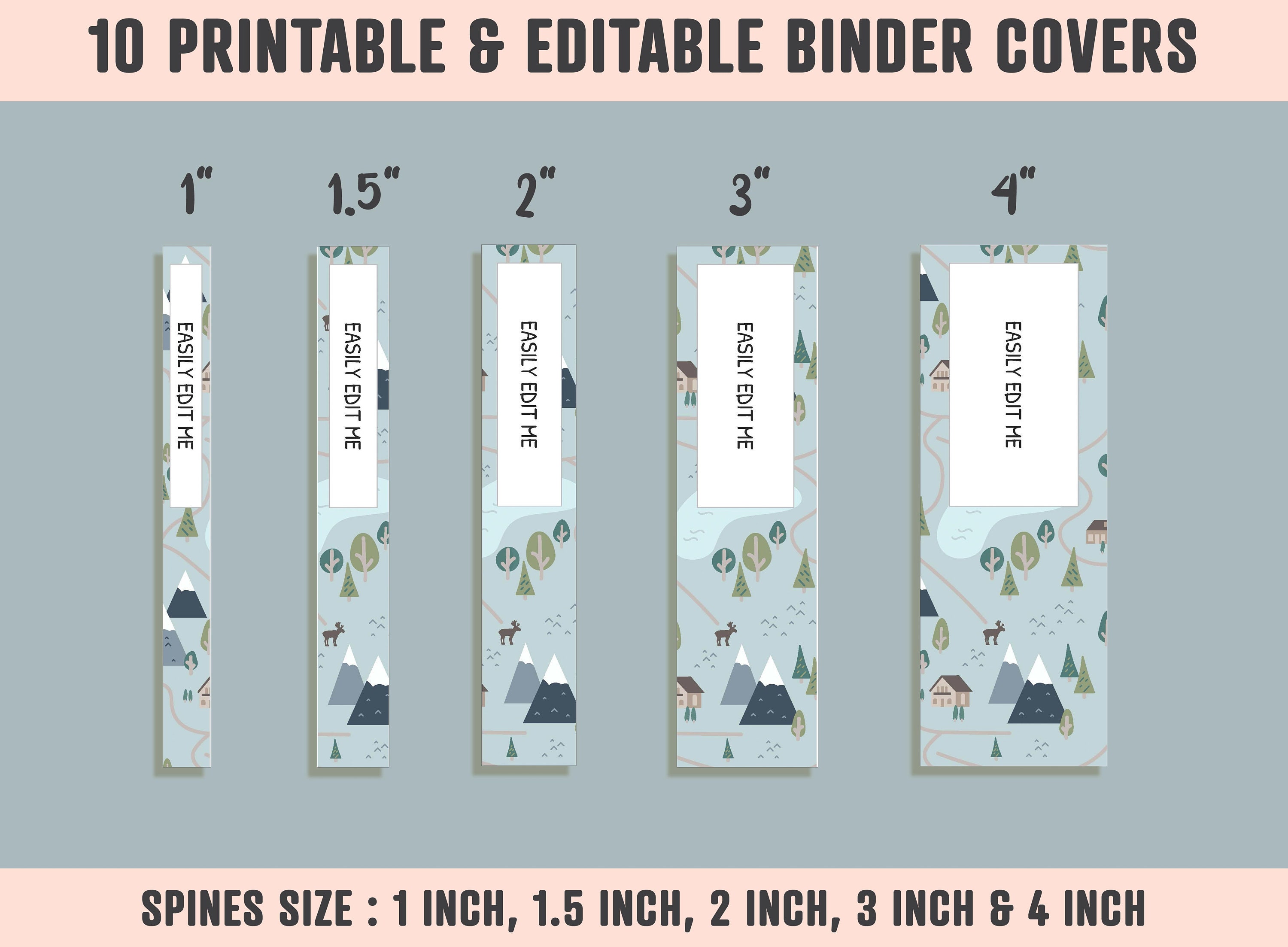 Adventure Binder Cover, 10 Printable & Editable Binder Covers Spines ...