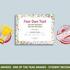 Editable Fun Awards for Students at the End of the Year, Classroom ...