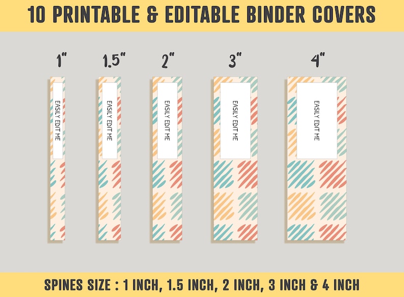 Binder Cover Printable Editable 10 Coversspines Binder - Etsy