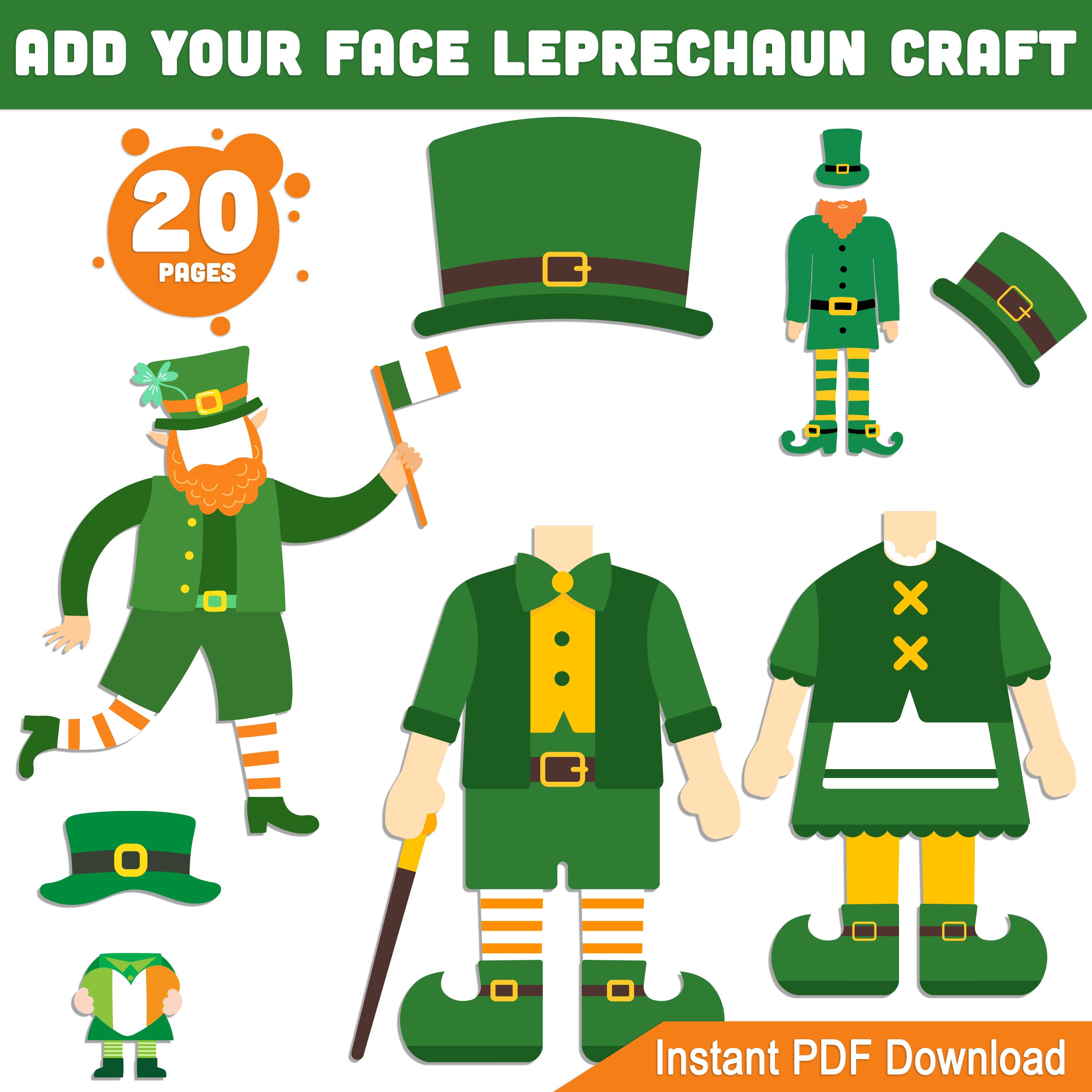 Add Your Face Leprechaun Craft – Fun St. Patrick’s Day Cutout Art for ...