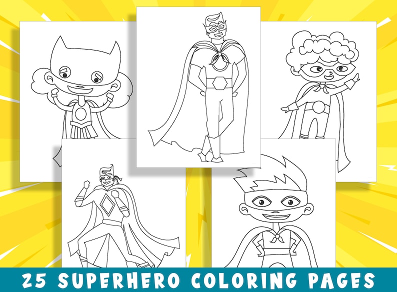 Superhero Coloring Pages: 25 Fun Activity Sheets for Preschool and ...