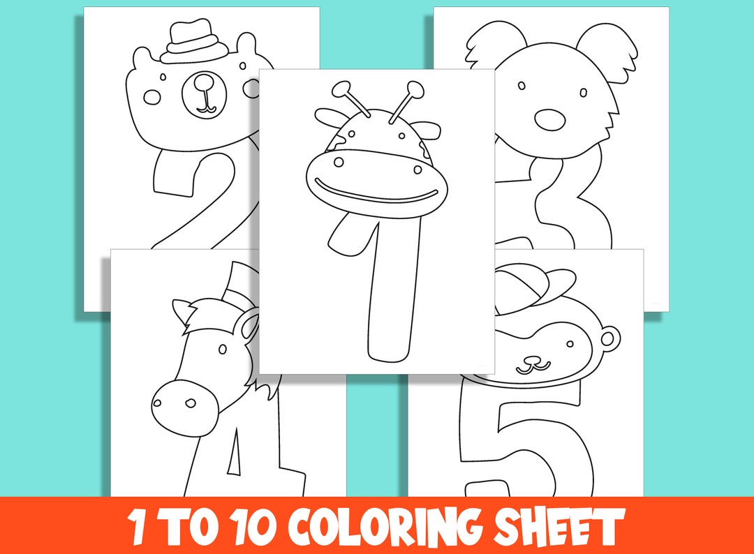 Count and Color Safari: 10 Animal-themed Pages for Learning 1 to 10 ...