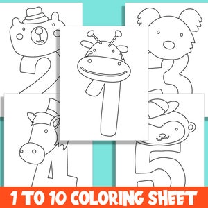 Count and Color Safari: 10 Animal-themed Pages for Learning 1 to 10 ...