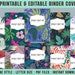Tropical Leaves Binder Cover, 10 Printable/editable Binder Covers ...
