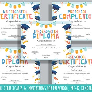 Kids' Fun Certificate and Invitation Collection: 37 Editable Pages for ...