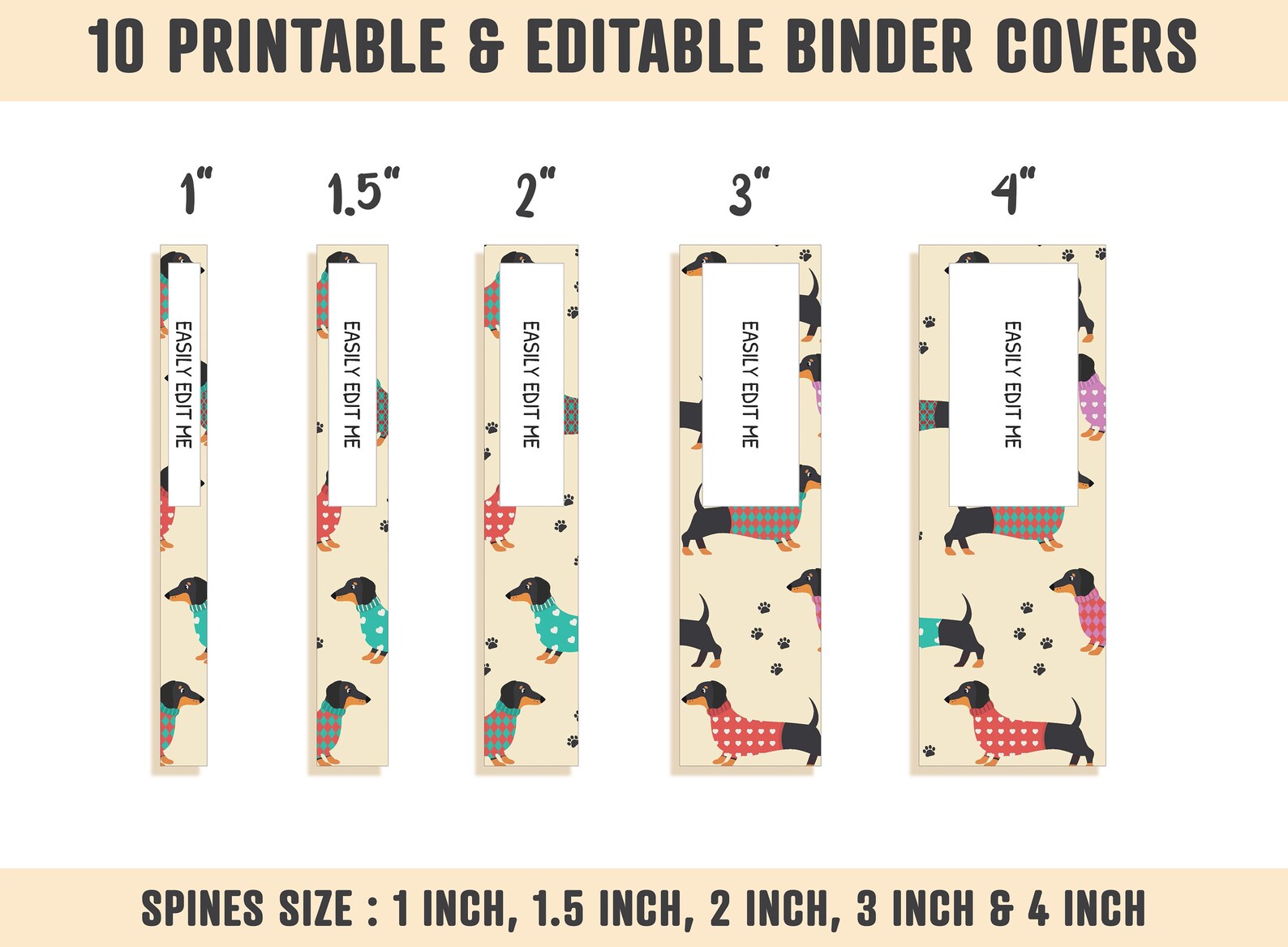 Binder Cover Printable Editable 10 Coversspines Binder - Etsy