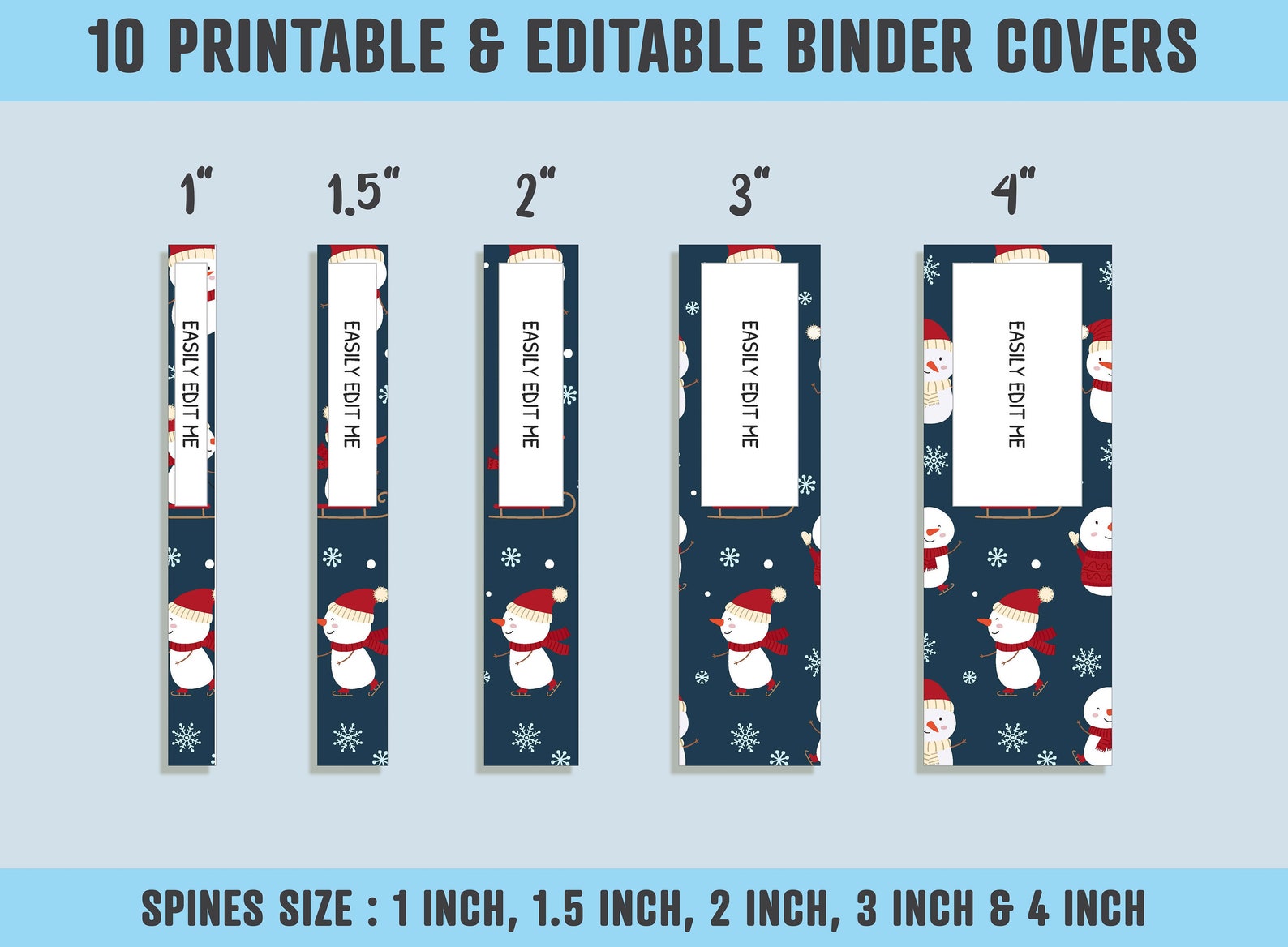 Christmas Gifts Santa Snowmen Candy Binder Cover, 10 Printable/editable ...