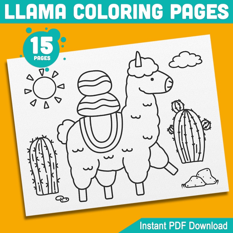 15 Simple Llama Coloring Pages for Kids – Perfect for Preschool ...