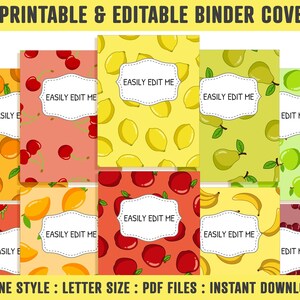Binder Cover Printable Editable, 10 Covers+spines, Binder Inserts ...