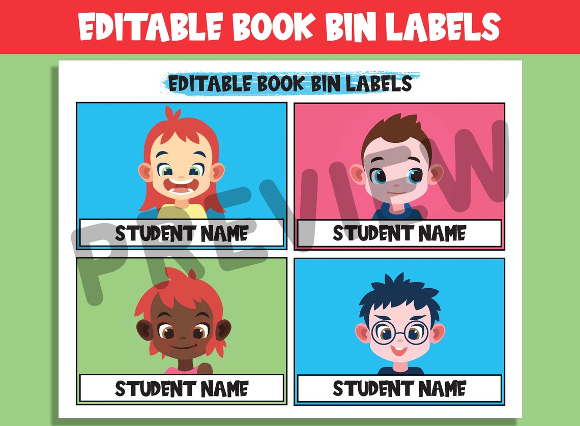 Editable & Printable Book Box Labels: 16 Customizable Designs - Etsy