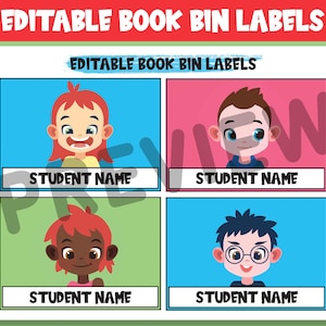 Editable & Printable Book Box Labels: 16 Customizable Designs for ...